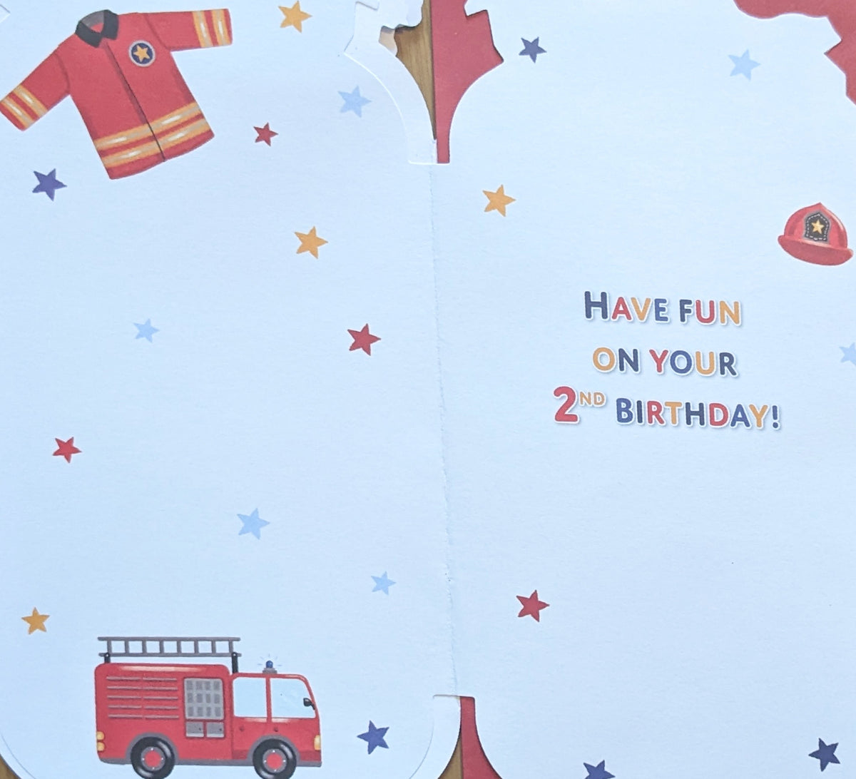 2 Boy Birthday - Platinum Slim Fire Engine – Cards Delights