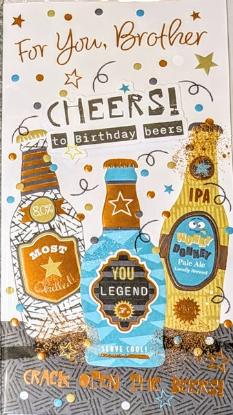 Brother Birthday - Slim Beer Bottles – Cards Delights